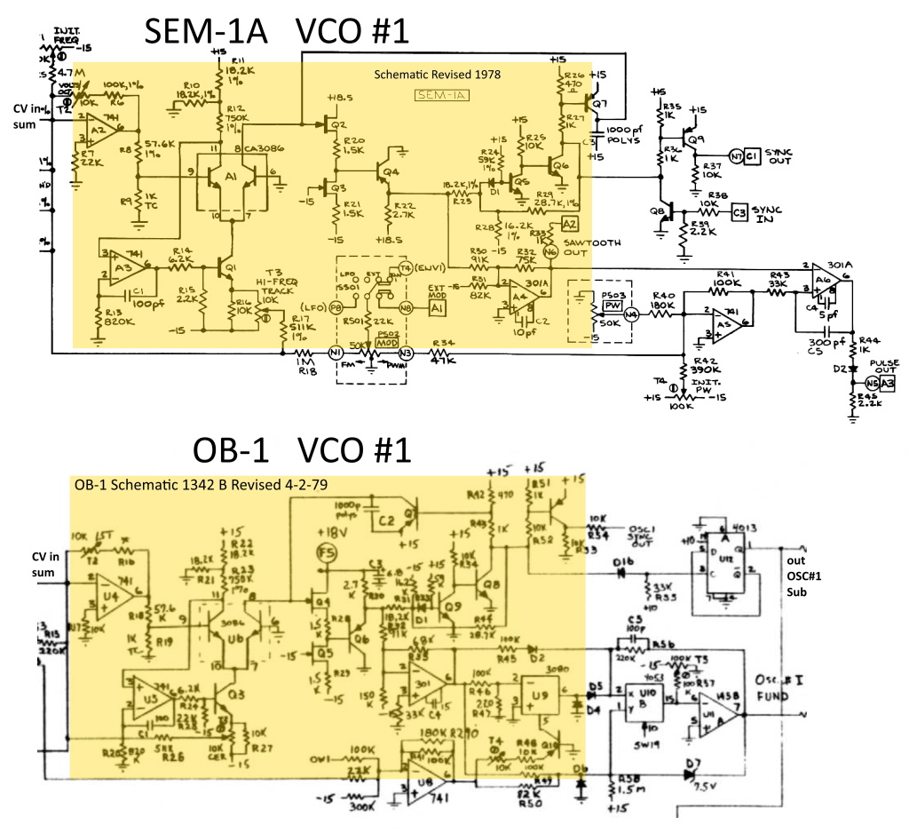 Oberheim OB-Serie: Vergleich SEM - OB-1 - Blue-Jet Musiktechnologie
